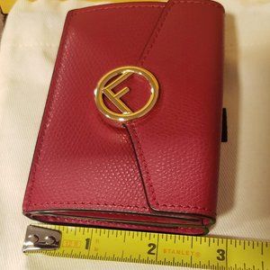Fendi | Bags | Fendi Red Leather Micro Trifold Wallet New In The Box ...